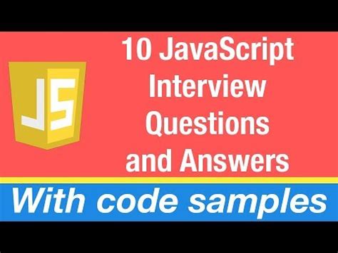 Javascript Interview Questions And Answers Youtube