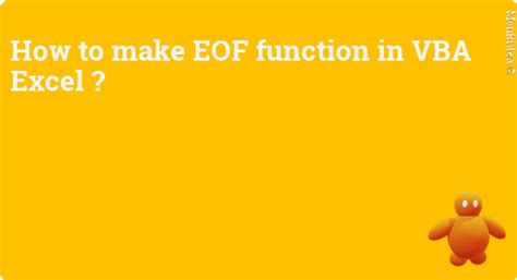 How To Implement EOF Function In VBA Excel Monkidea Analytics Idea Of