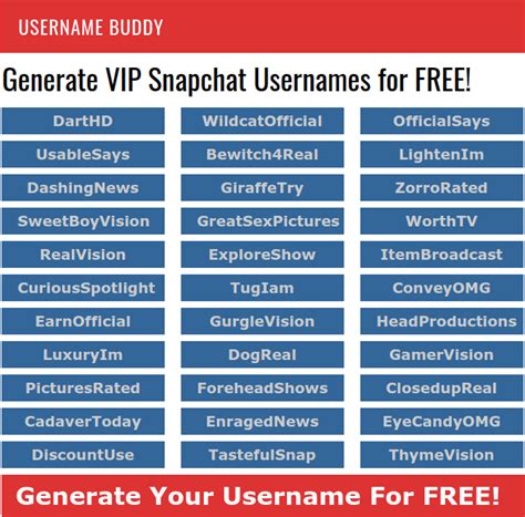 Generate Vip Snapchat Usernames For Free In Seconds