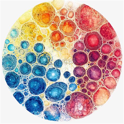 圆形排列的彩色细胞图案素材图片免费下载 千库网