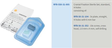 Cranial Fixation Set 4 Holes General Medical