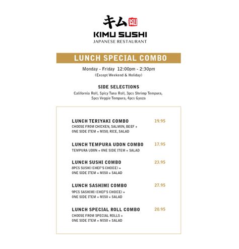 Kimu Menu Kimu Sushi Long Beach