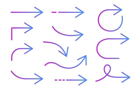 Free Vector Arrows Lines Gradient Set