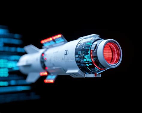 A Space Rocket Engine Is Illustrated With Elaborate Details In An Abstract High Tech Style