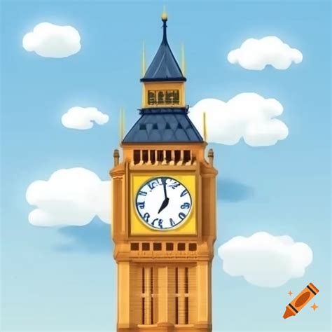 Big Ben Clock Tower Cartoon