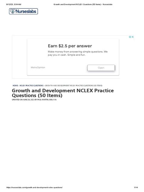 Growth And Development Nclex Questions 50 Items Nurseslabs Pdf