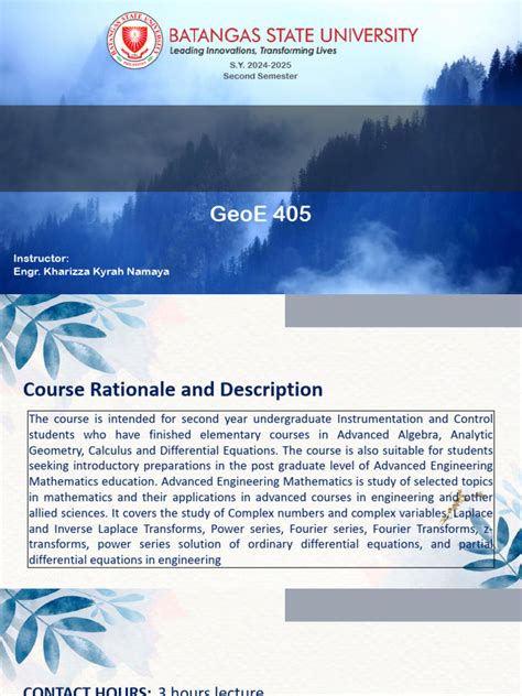 Advanced Engineering Mathematics Syllabus Byengr Ky Pdf Mathematics