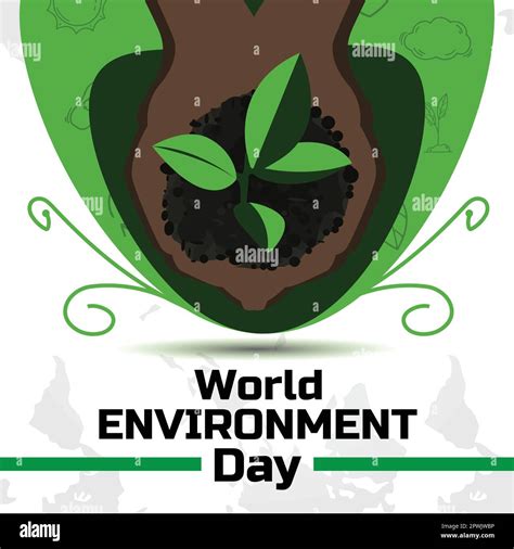 Flat Organic World Environment Day Post Banner Design Template Stock