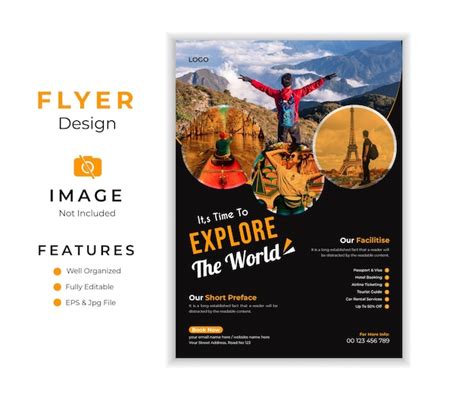 Modelo De Design De Folheto De Viagem Design Vetorial Totalmente