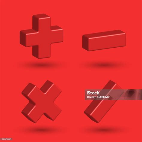 수학 기호 3d 등색 성 모양 플러스 마이너스 계산기에 대한 수학 표지판을 곱곱합니다 더하기 기호에 대한 스톡 벡터 아트 및 기타 이미지 더하기 기호 3차원 형태