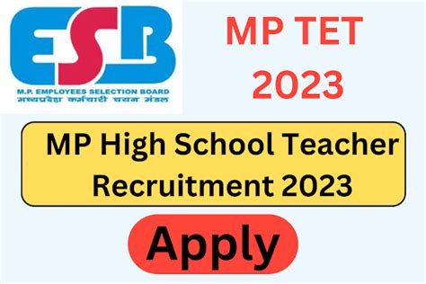 Mp High School Teacher Recruitment Notification Out For 8720 Posts