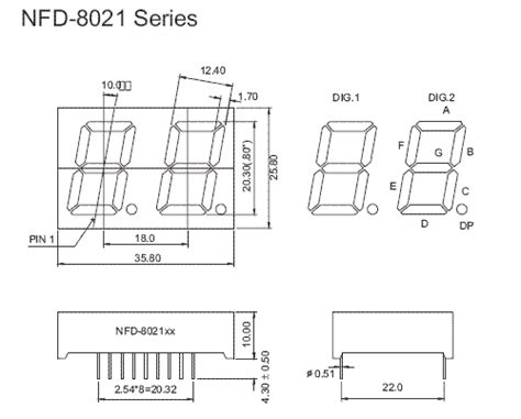 Double Hi Red Inch CC Seg Individual LED Display Data