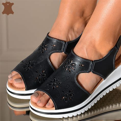 Дамски Сандали от Естествена кожа Giana Черни Need 4 Shoes