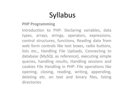 Web Technologies Php Programming Ppt