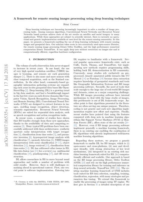 A Framework For Remote Sensing Images Processing Using Deep Learning