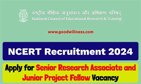 Ncert Recruitment 2024 Walk In Interview For Senior Research