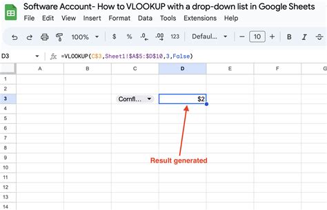 How To VLOOKUP With A Dropdown List In Google Sheets