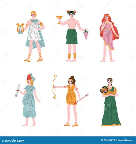 Ancient Greek God With Apollo Dionysus Aphrodite Artemis And Demeter