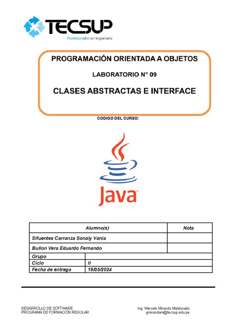 Glab S09 Mmiranda 2024 01 Codigo Del Curso Alumno S Nota Sifuentes Carranza Sonaly Vania