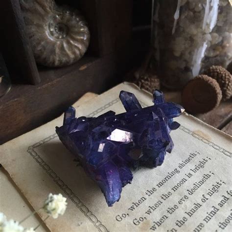 Tanzanite And Raspberry Aura Fusion Cluster Etsy