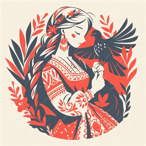 Premium Vector Serbian Woman In Traditional Epic Singers Costume