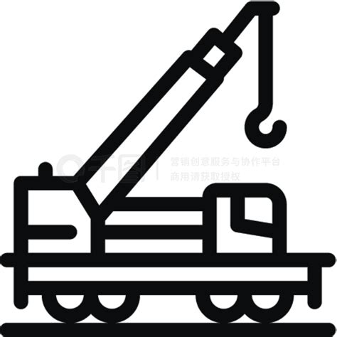 标志免抠元素铁路起重机图标矢量铁路起重机标志孤立的轮廓符号图铁路起重机图标矢量轮廓图模板免费下载eps格式1500像素编号