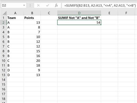 Excel How To Calculate Sum If Cells Not Equal To Value