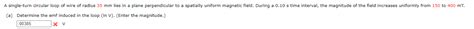 solved a determine the emf induced in the loop in v