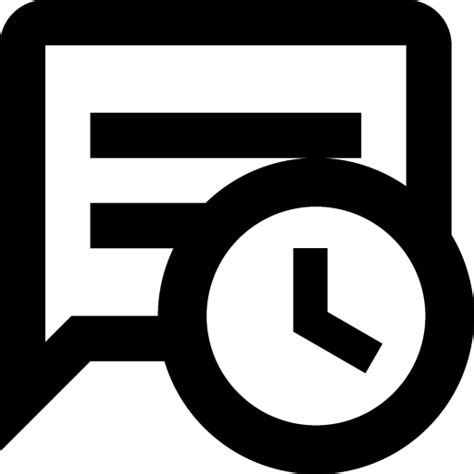 Message Text Clock Outline Icon Svg Png Free Download