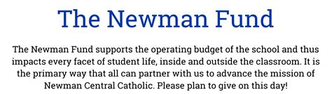 The Newman Fund Newman Central Catholic High School