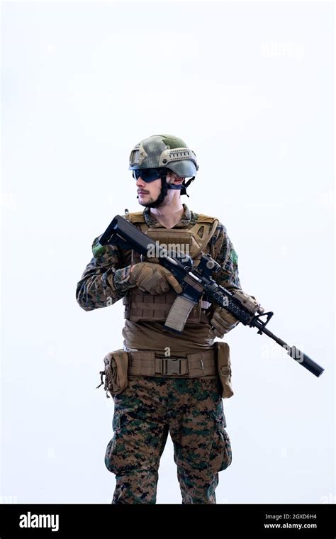 American Marine Corps Special Operations Modern Warfare Soldier With
