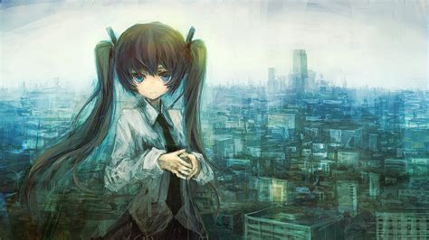 壁纸 插图 长发 动漫女孩 蓝眼睛 黑发 看着观众 草图 截图 电脑壁纸 曼加卡 1920x1080 Maharaj