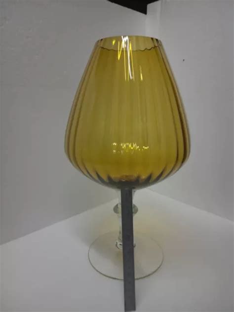 Bohemian Brandy Balloon Vase Crystal Glass Large 35cm From Late 1960s