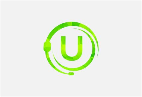 Premium Vector Headphones Green Triangle Node Vector With Latter U