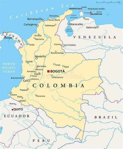 Colombia Political Map Stock Vector Illustration Of Barranquilla