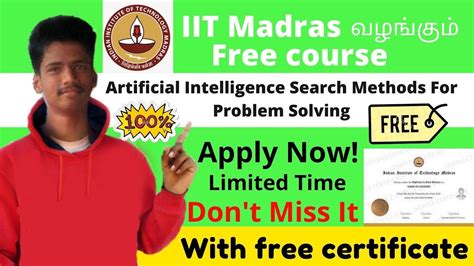 Free Courses Madras Artificial Intelligence Problem Solving How To Apply Development
