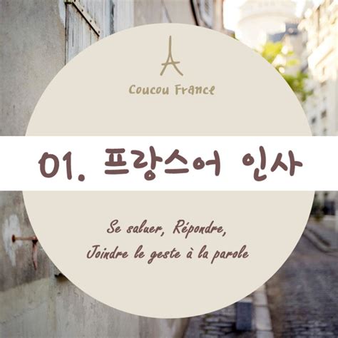 프랑스어 회화 01 프랑스어 인사 안녕하세요 어떻게 지내요 잘 지내요 네이버 블로그