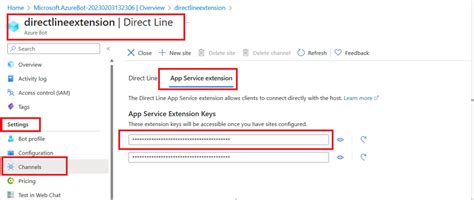 Private Endpoint And Direct Line App Service Extension Configuration With