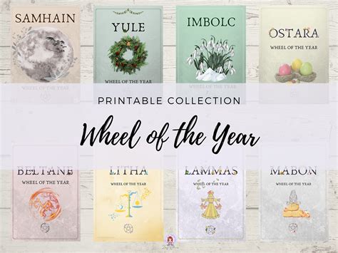 Wheel Of The Year Printables Collection All Sabbats Zorya Wellness