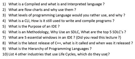 Solved 1 What Is A Compiled And What Is An Interpreted Language 2