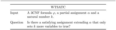 tables latex macro for complexity theory problem statement tex