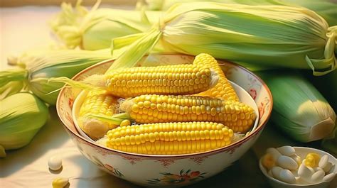 Premium Ai Image Illustration Of Draw A Bowl Of Delicious Corn Kernel