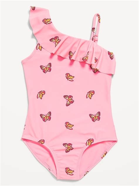Printed Ruffled One Piece Swimsuit For Girls Old Navy