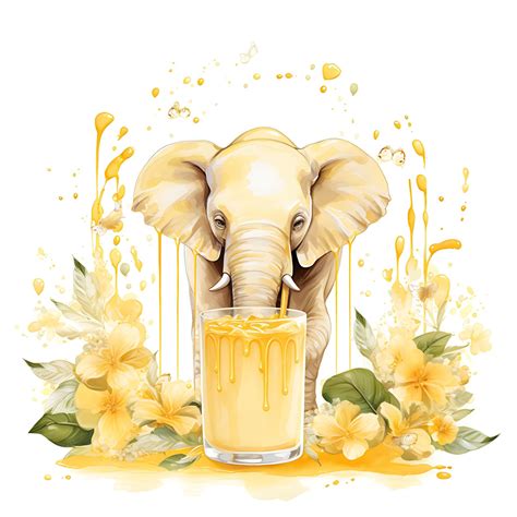 Premium Photo Frame Of Elephant Silhouette Frame With Lassi Glass