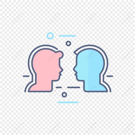 선형 아이콘 남자와 여자의 두 머리 벡터말하다스케치 Png 일러스트 무료 다운로드 Lovepik