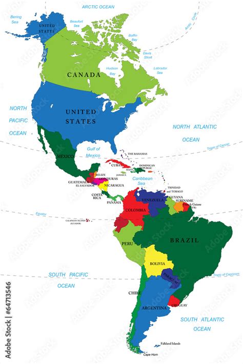 North And South America Map Stock Vector Adobe Stock