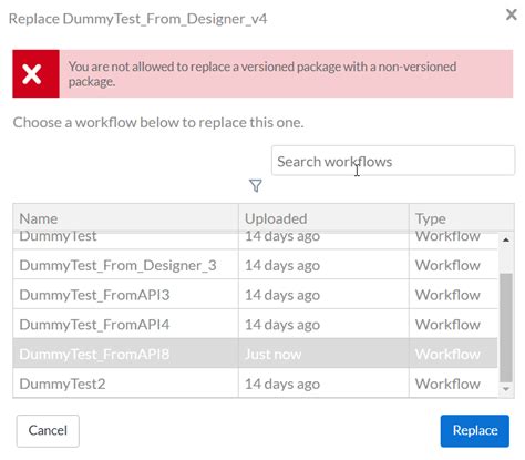 Error You Are Not Allowed To Replace A Versioned Package With A Non