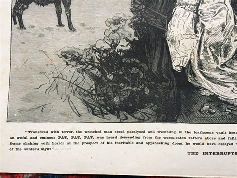 1883 The Interrupted Ghost Story By F Barnard Large Original Antique Engraving Victorian Decor