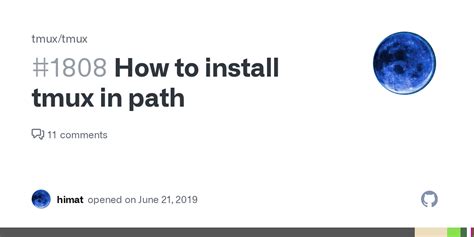 How To Install Tmux In Path Issue Tmux Tmux Github