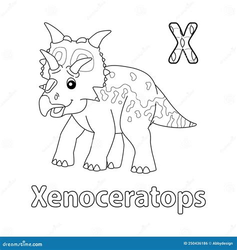 Xenoceratops Alphabet Dinosaur Abc Coloring Page X Stock Vector Illustration Of Language